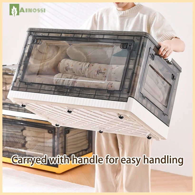 Three Door Design Storage Box With Pulleys Organizer Folding ...
