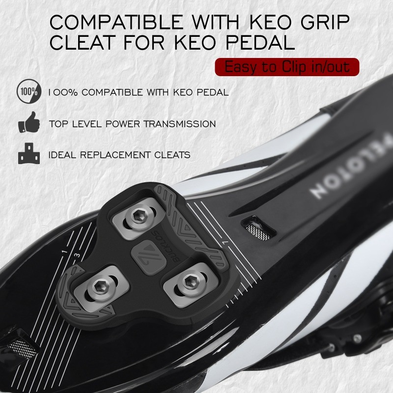BUCKLOS Cleats Set Keo Cleats Attachment Road Bike Anti-Slip 0/4.5/9 ...