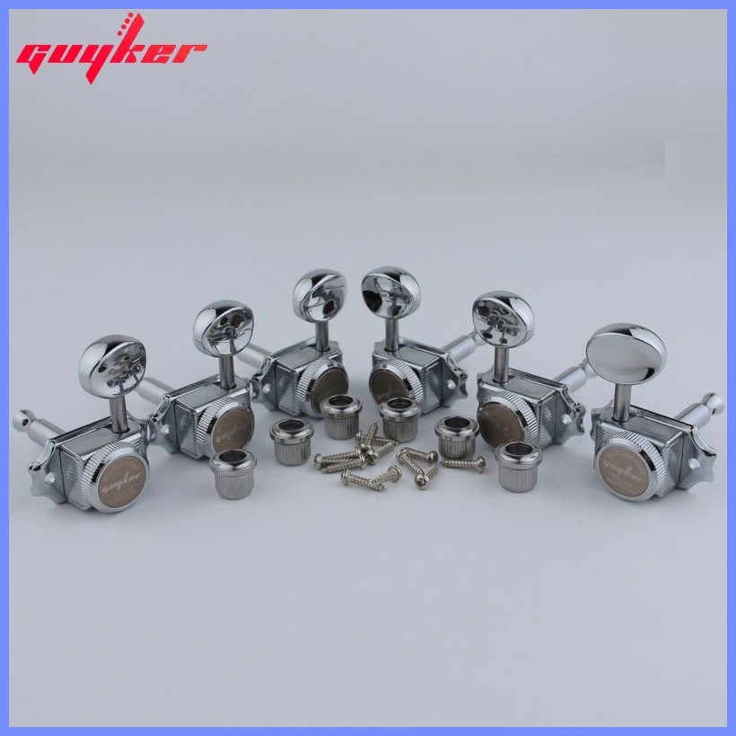 1 SET 3R3L GUYKER 1:15 Lock String Tuners Vintage Tuners Machine Heads Tuners Chrome/Black/GoldX ...