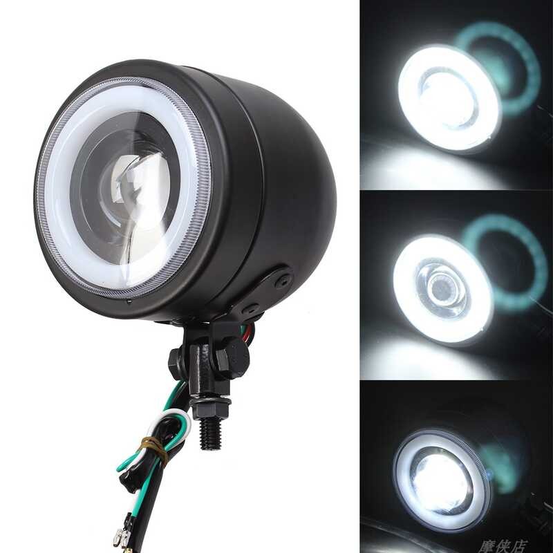 Motorcycle LED Single Light Harley Crown CG Modified Circular ...