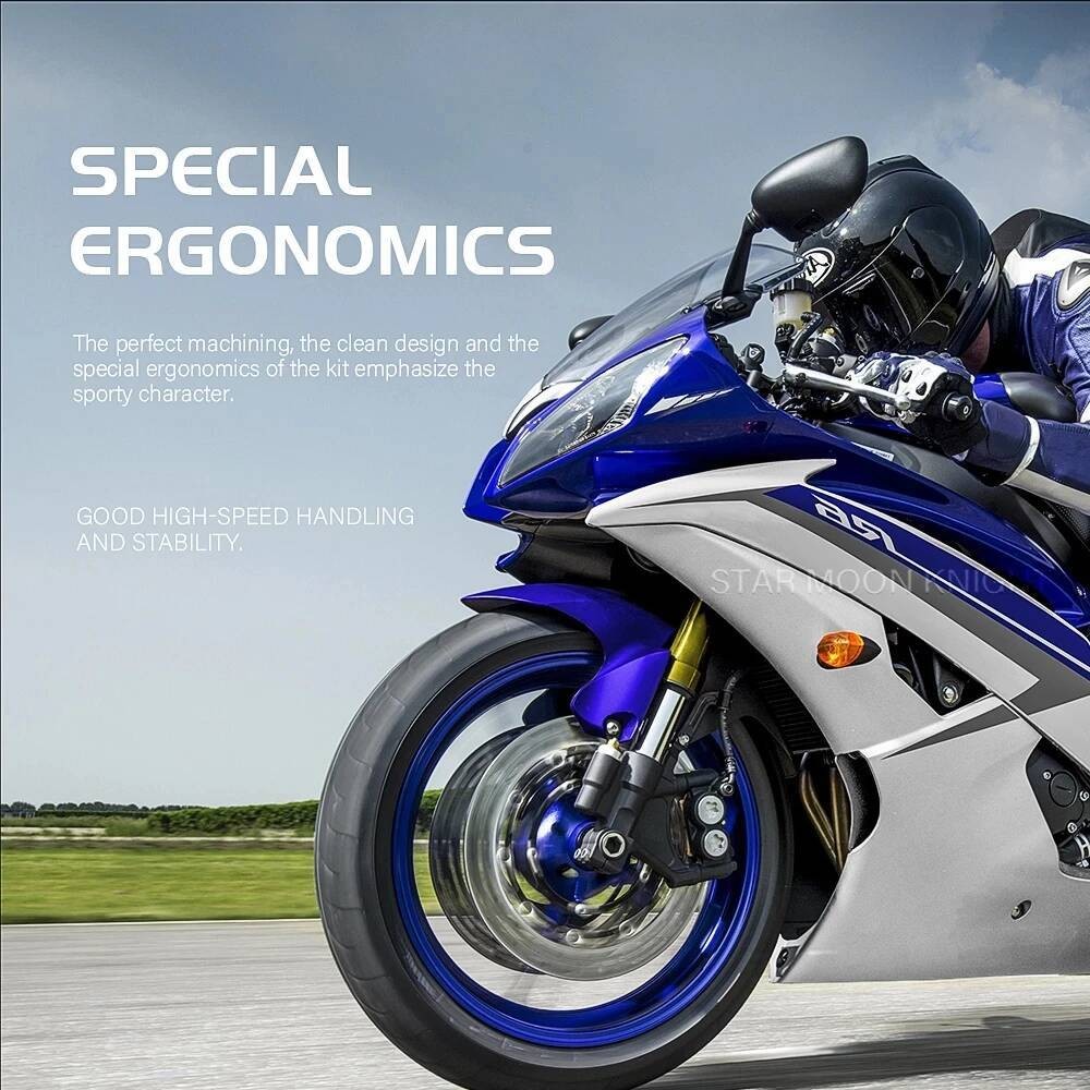 Racing Handlebar Adjustable Clip On Ons Fork Handle Bar For Yamaha YZF ...