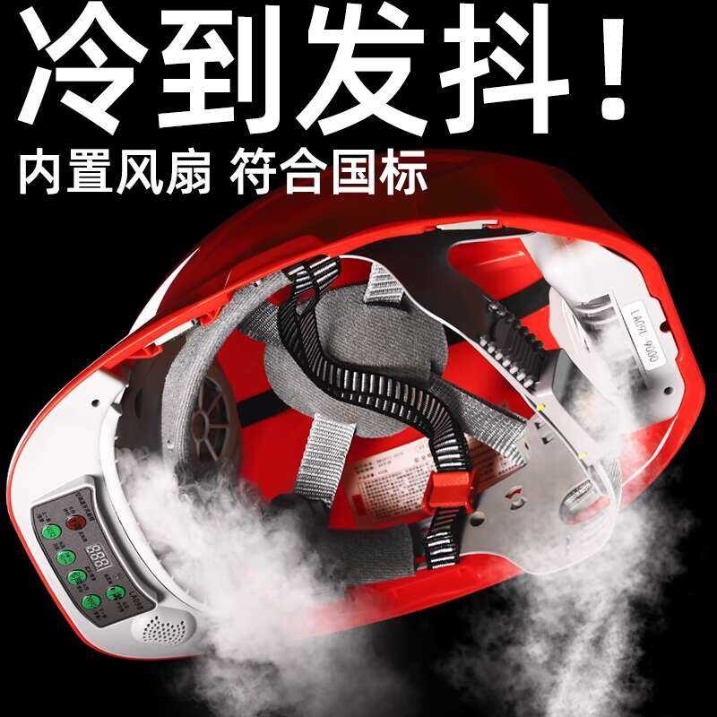Dual Fan Safety Built-in Solar Air Conditioner, Rechargeable Helmet ...
