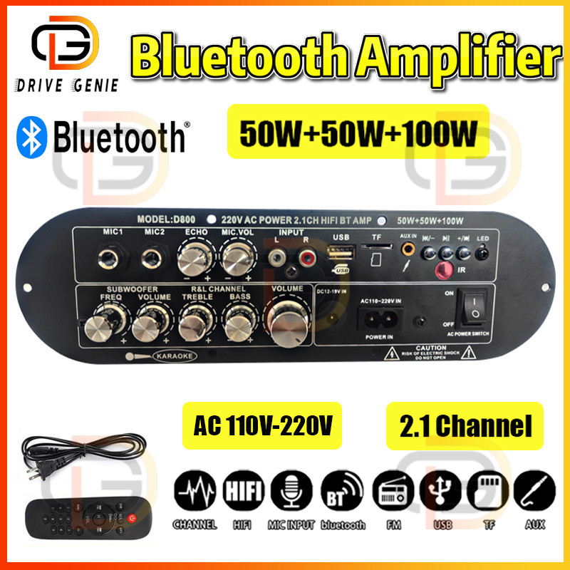 2.1 Channel Bluetooth Amplifier Board 50W+50W+100W Bluetooth 5.0 ...