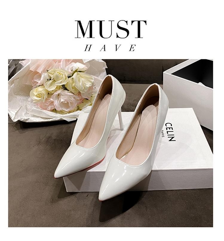 LYS Women Korean Style Nude stilettos pointed Heels Close Formal shoes ...