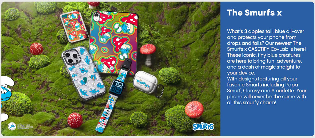CASECASE X The Smurfs Rainbow Dream Case Impact Clear Magnetic Suction ...