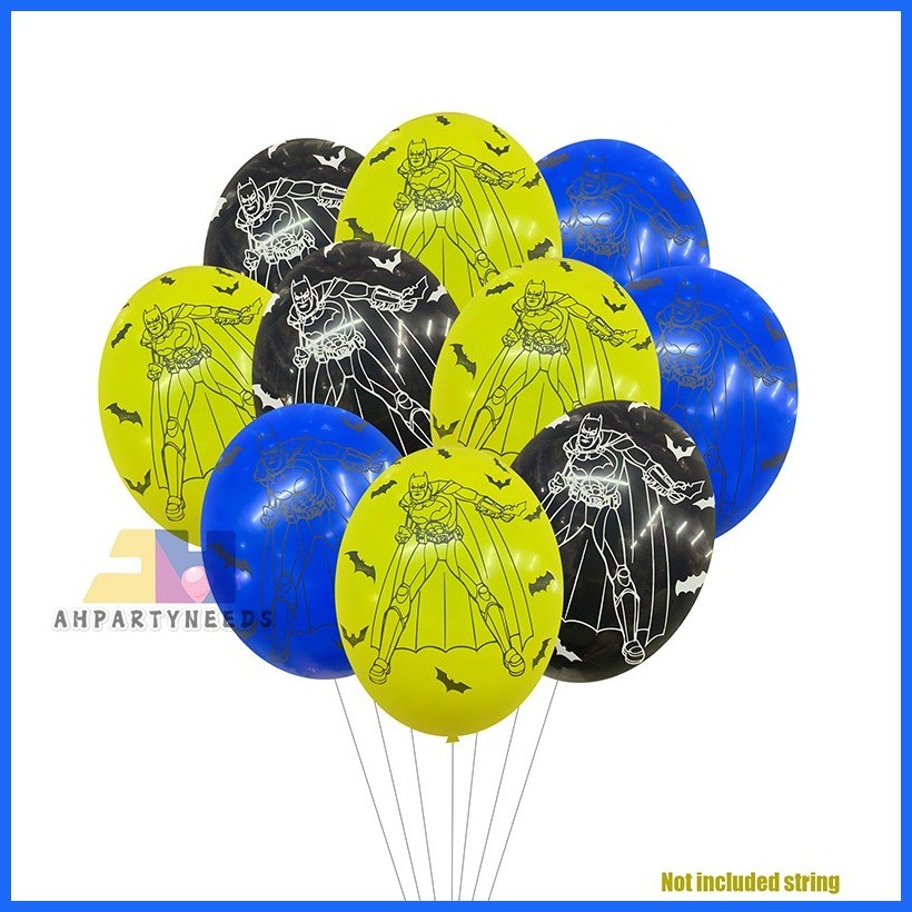 ⚛ 25pcs batman printed balloons size 12 inches for decoration birthday ...