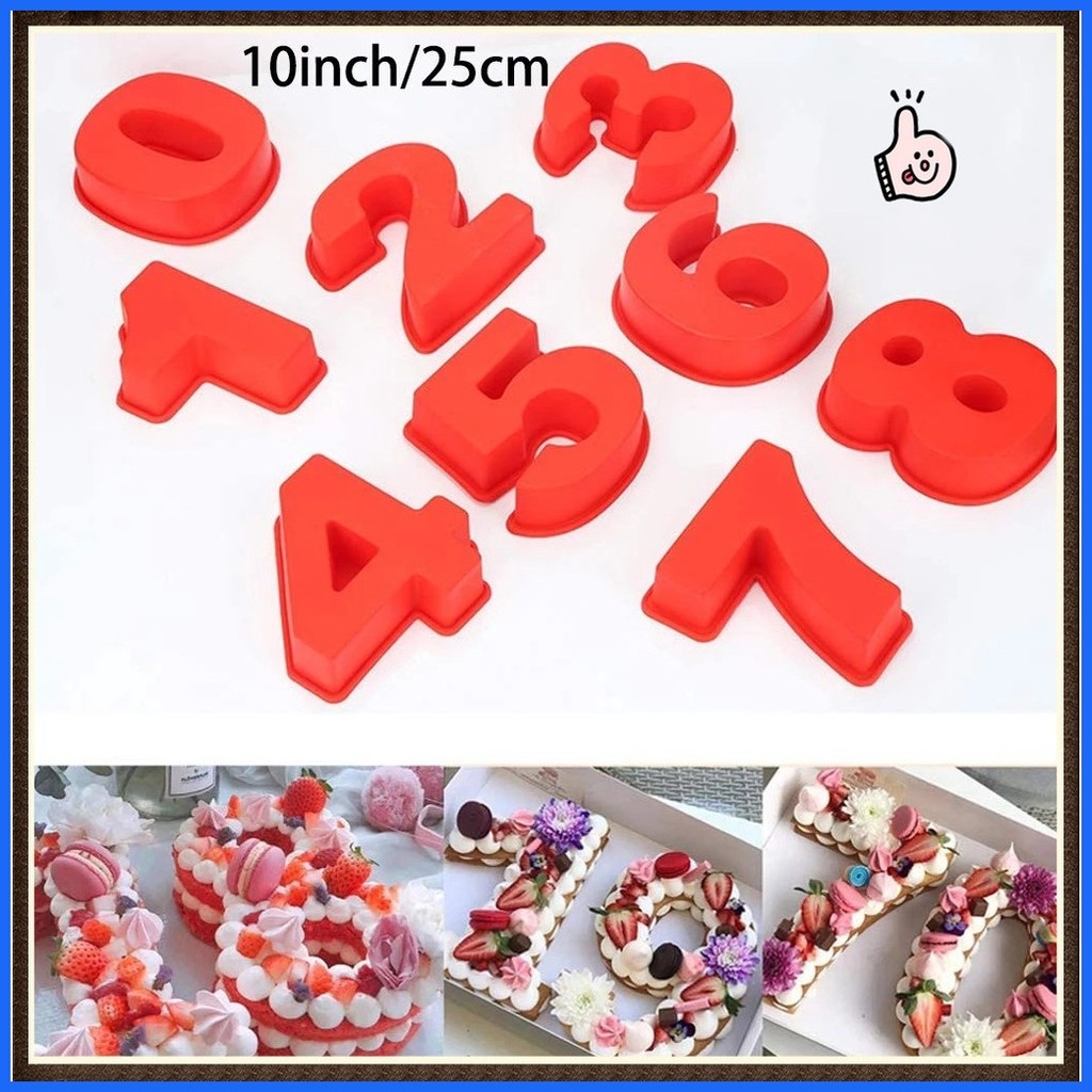 ∩ ∆ Ready Stock 10 Inch Baking Birthday Anniversary Large Silicone ...