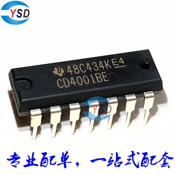 New original CD 4001 be dip 14 Quad 2 input terminal or not gate logic ...