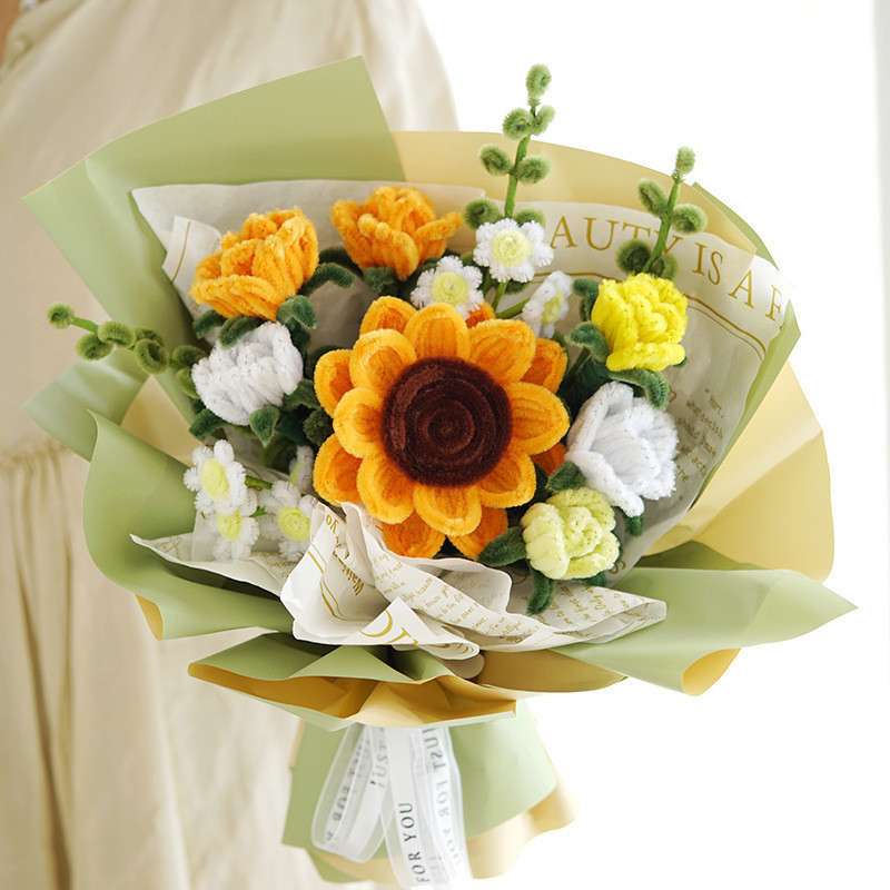 Fuzzy Wire 100pcs/set DIY Flowers Bouquet for Gift, Handmade Valentine ...