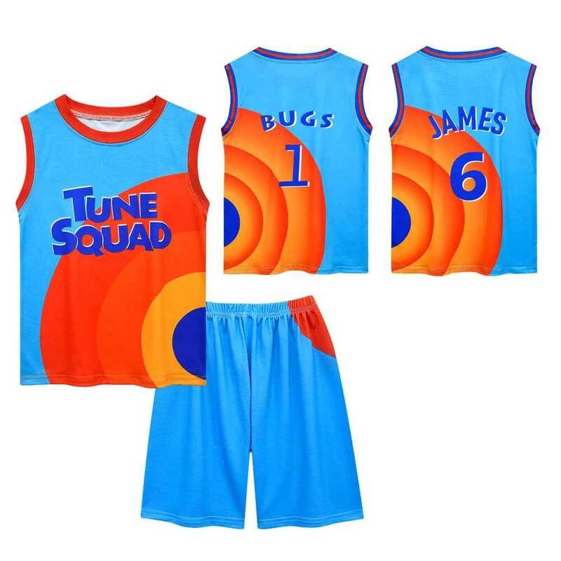 Tt Tt Boys Girls Space Jam 2 Jersey Jamed Tune Squad Basket Cosplay ...