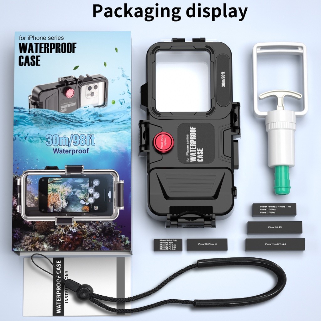 15M-30M Diving phone case black waterproof phone case for iPhone and ...