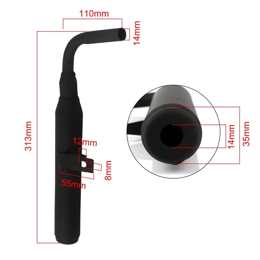 Muffler Motorcycle Exhaust Silencer Pipe System for Yamaha PW50 PY50 PW ...