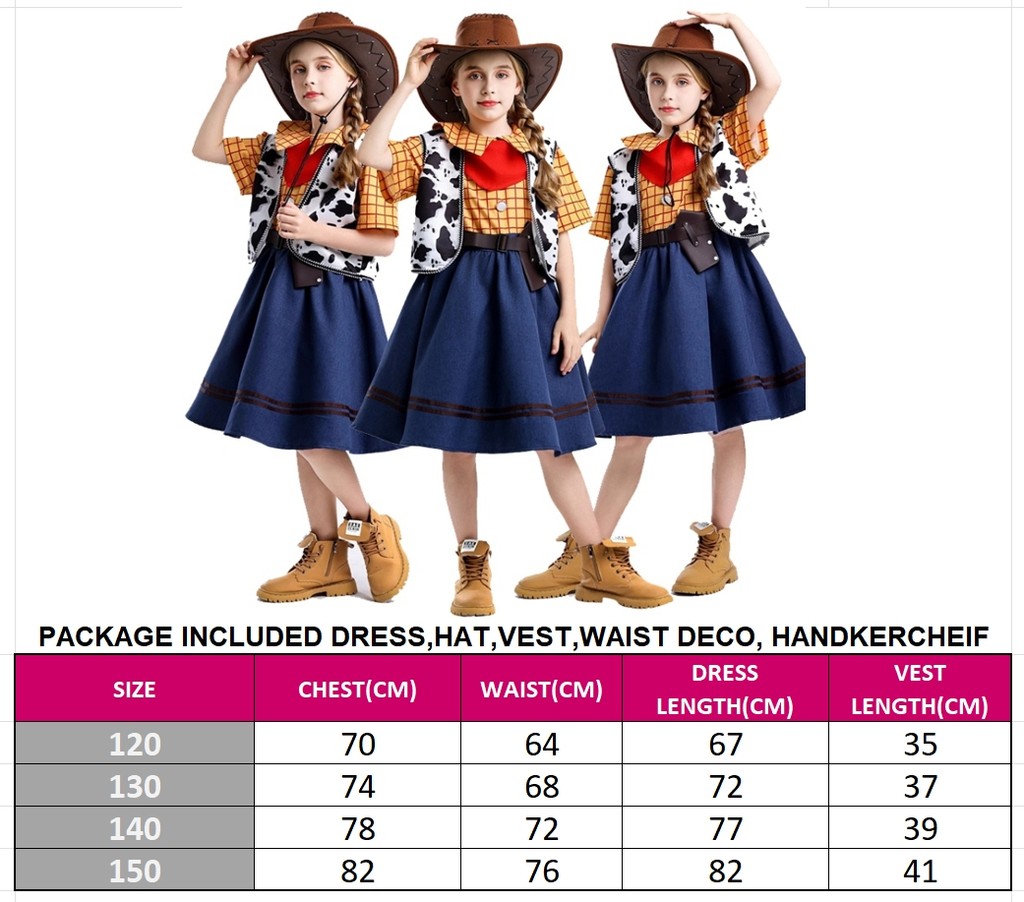 MYLITTLELASS Kids Cowboy Cowgirl Woody Sheriff Bo Peep Costume Set ...