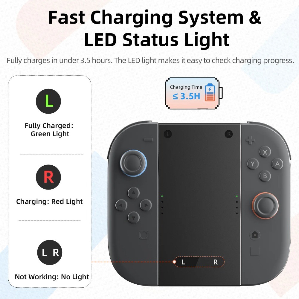 Fast Charging Grip Bracket Handle For Nintendo Switch 2 JoyCon Controller Charger Dock Station ...