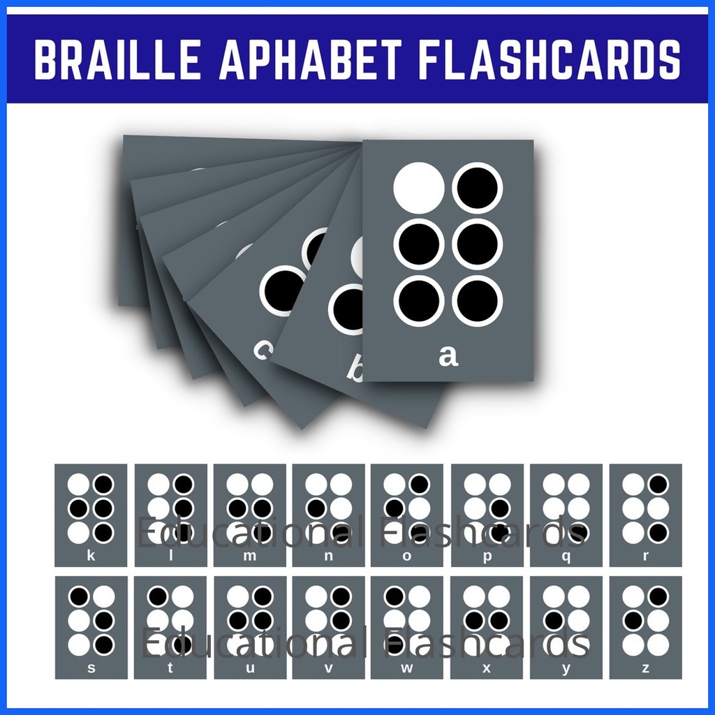 ☸ ℗ The Braille Alphabet Flashcards, Braille Numbers Flashcards ...