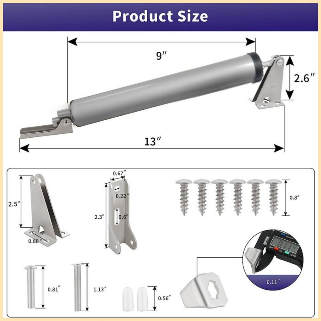 Pneumatic Door Closer (Silver, Analok) For Aluminum Screen/Swing Door ...