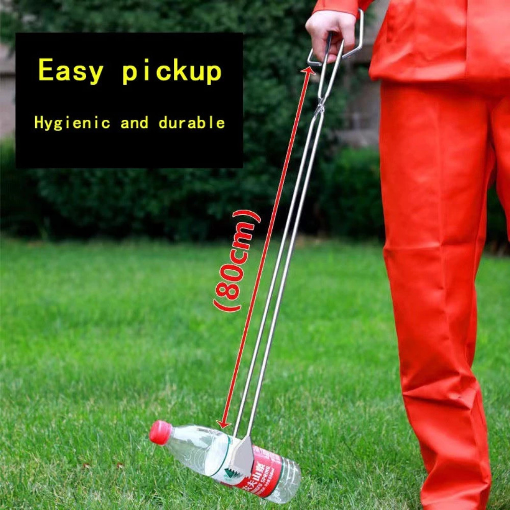 Metal Trash Garbage Pick Up Grabber Gripper Reaching Cleaning Tool 80CM ...