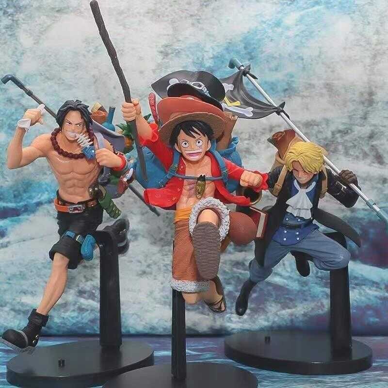 W One Piece Running Luffy Ace Sabo Fig High-Quality Backpack Model ...