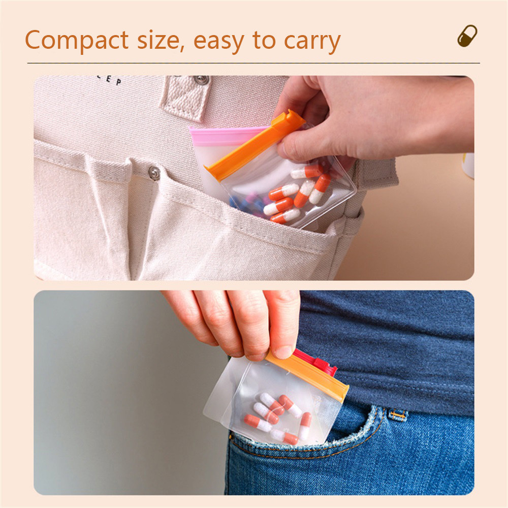 7pcs Transparent Portable Travel Medication Medicine Pill Box Case Mini ...