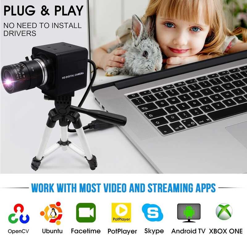 720P ELP 120Fps 210Fps Global Shutter 4X Zoom USB Camera Monochrome ...