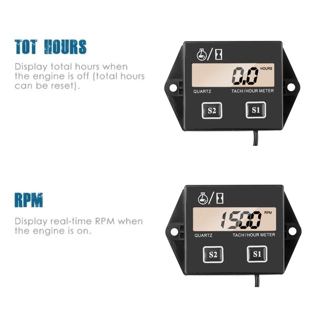Waterproof Gasoline Engine RPM Speed Gauge Motorcycle Tachometer ...