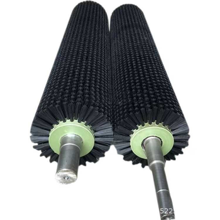 Long Axis Rotary Cleaner Brush Roller Electric Roller Brush Conveyor Belt Dust Removal Cleaning ...