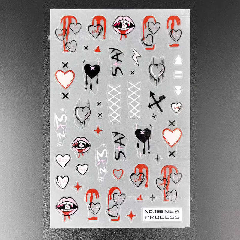 Halloween ⭐Aaaaa ⭐Aaaaa New Nail Stickers 3D Embossed Cartoon Elf Ghost ...