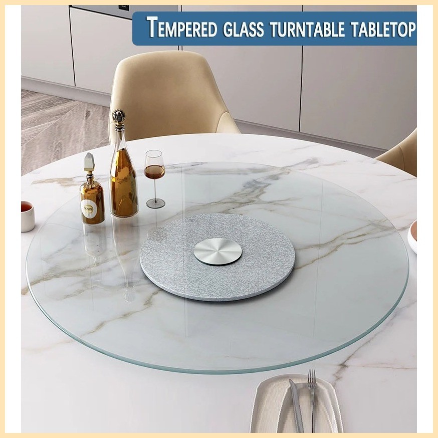 Table glass turntable table top can rotate table top large round table ...