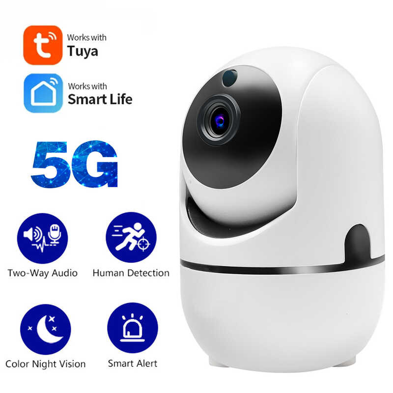 Tuya 5Ghz Wifi PTZ Camera 5Mp IP CCTV Security Camera Indoor Mini Smart ...