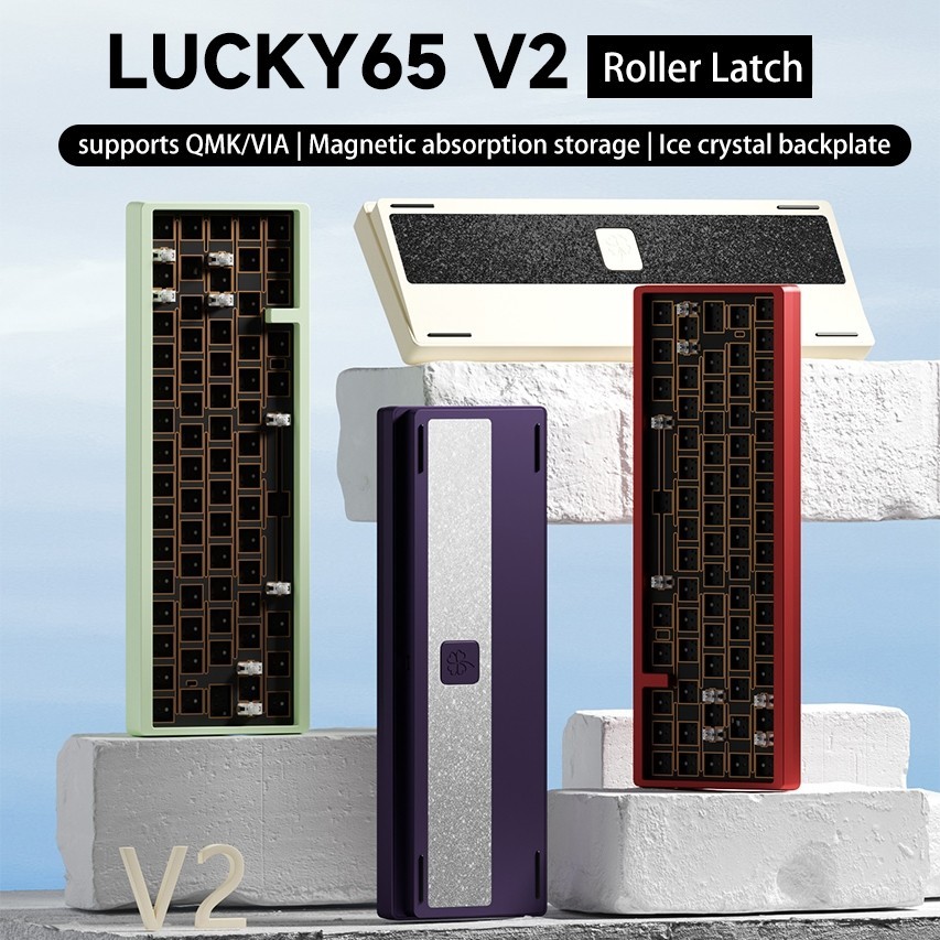WEIKAV Lucky65 V2 Aluminum Wireless Mechanical Keyboard Kit Hot Swap ...