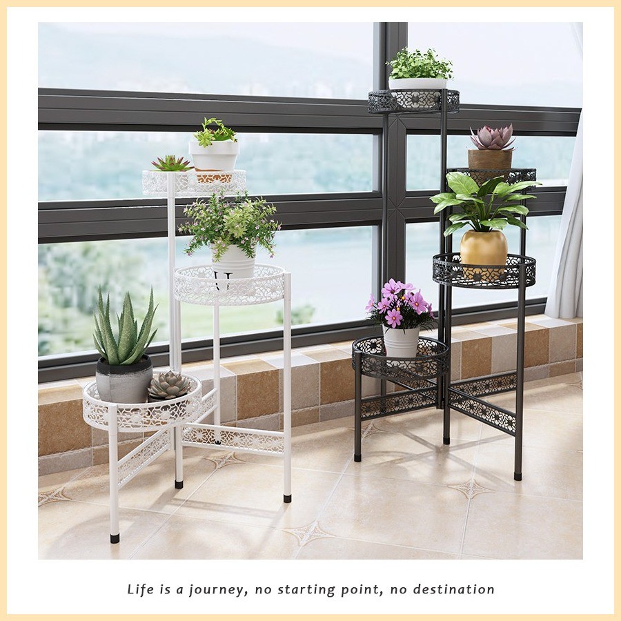 a 4-storey plant rack indoor metal plant rack outdoor potted flower ...