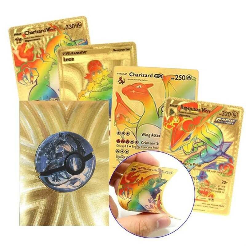 Box 55Pcs Colorful Cards Vmax English Charizard Raiow Arceus V Star ...