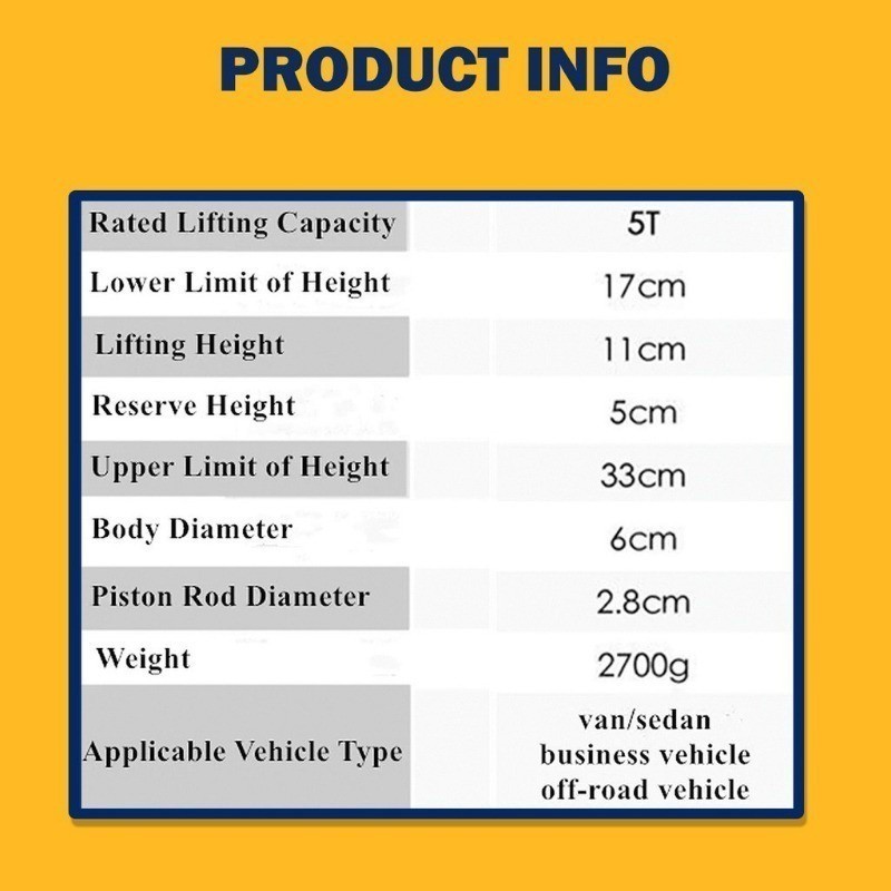 2/5/8/10 Tons Car Horizontal Jack Hydraulic Extra Heavy Duty Bottle ...