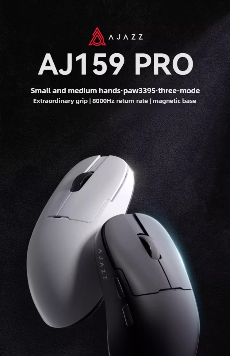 AJAZZ AJ159 pro Wireless Bluetooth Three Mode Game Mouse Wired Apex E-sports PAW3395 Mouse ...