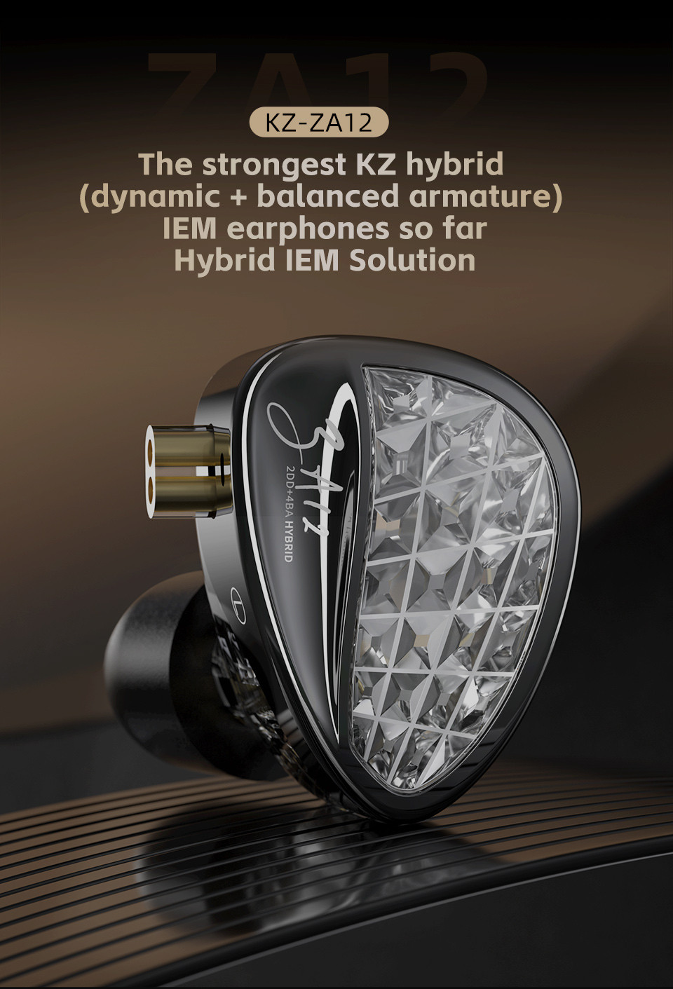 KZ ZA12 strongest KZ hybrid IEM earphones dynamic With Tuning Switches ...