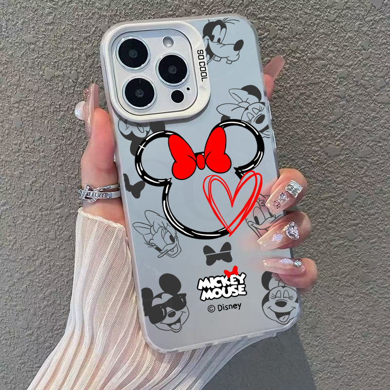 Mickeys Minnies Red Cute Frosted Phone Case For iPhone 16 11 12 13 14 ...