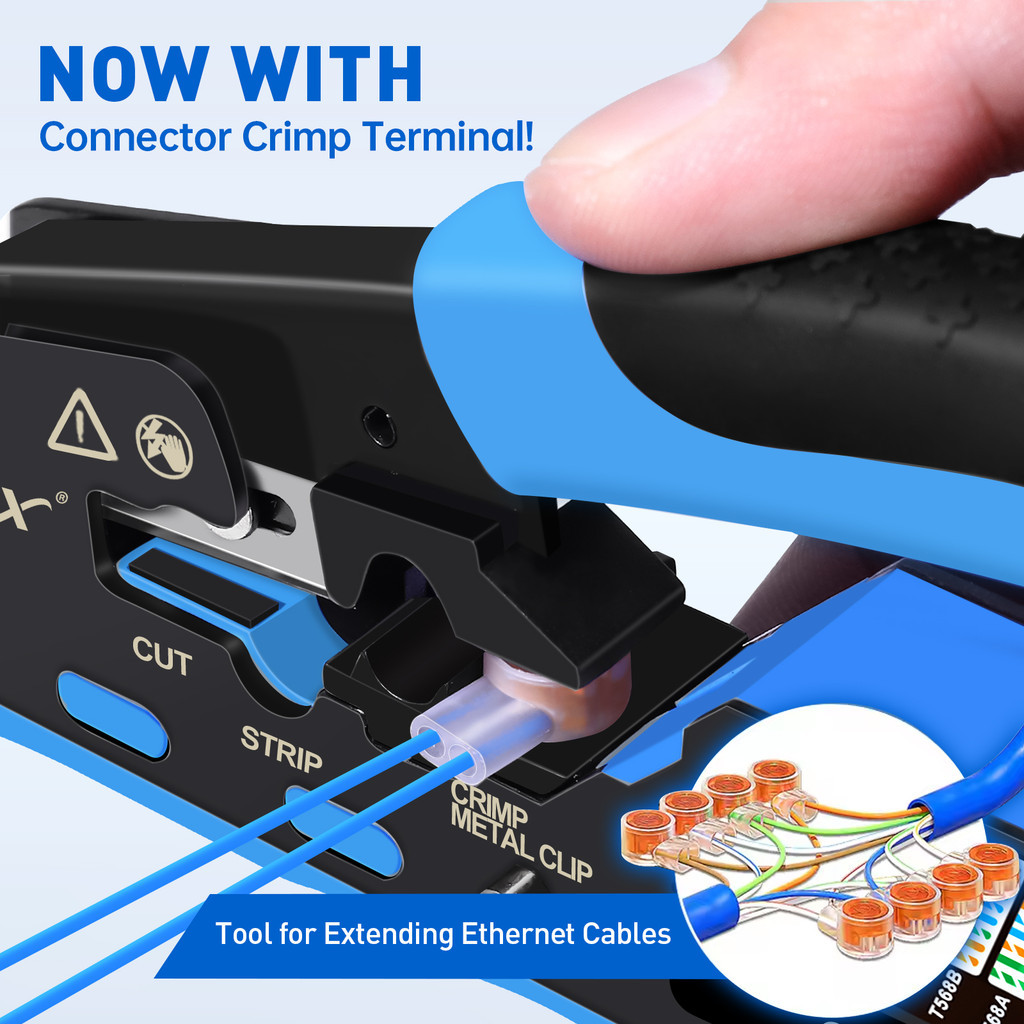 ZoeRax RJ45 Upgrade Cat7 Crimp Tool Ethernet Crimp Tool Wire Cutter ...