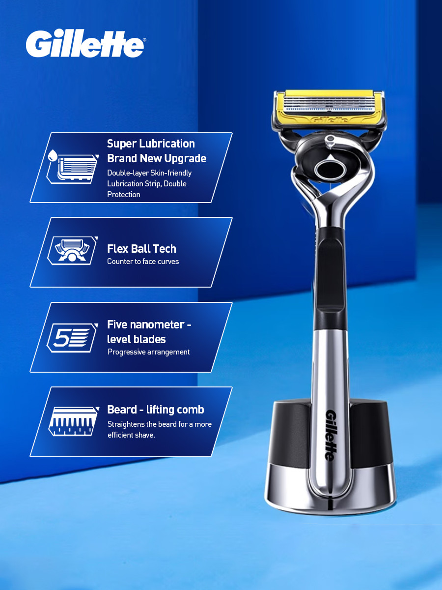 Gillette Fusion ProGlide Shield Razor 5-layer Double Lubrication Strips ...