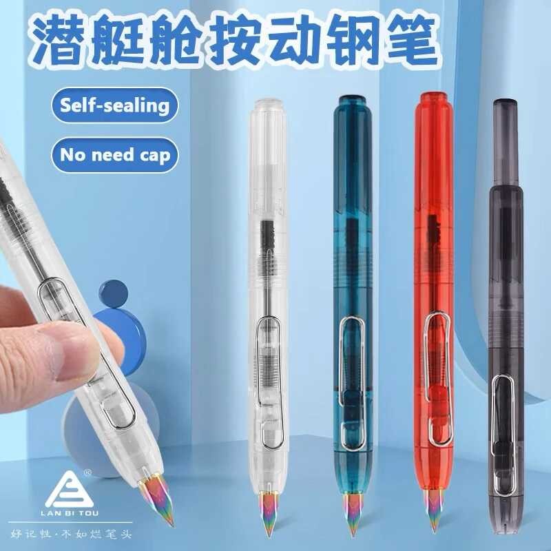 Lanbitou 3088/3088A Press Fountain Retractable EF F Metal Writing Ink ...