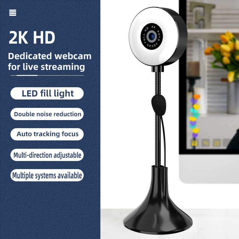 4K/2K/1080P/720P PC USB Lightweight Computer Camera Sa Microphone ...