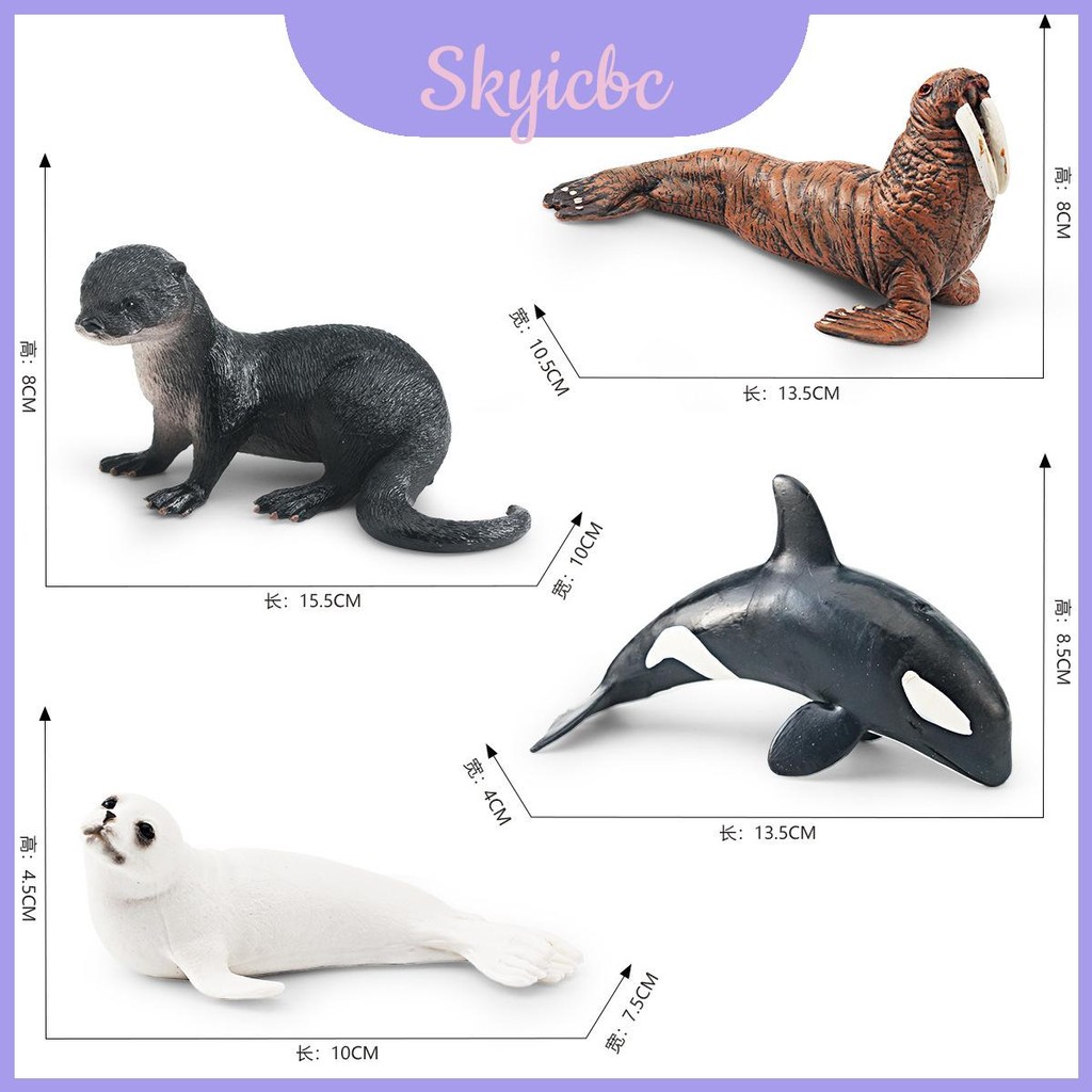 Pvc Realistic Model Of Orca Sea Lion Otter And Harbor Seal For Kids ...