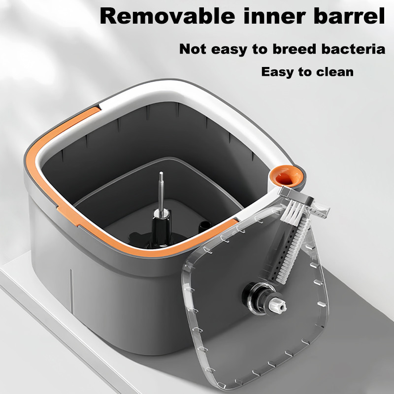 Self-cleaning spin mop with360-degree Turbo rinse bucket and clean and ...