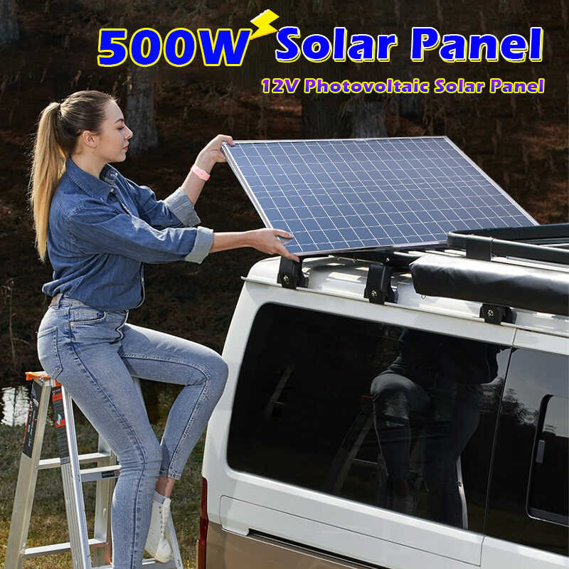 1000W 12V Photovoltaic Solar Panel Power Bank Kit Fast Battery Charger ...