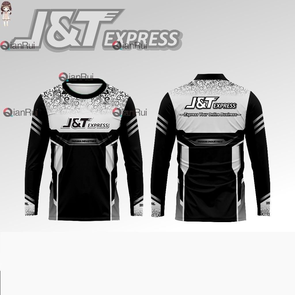 [Ready Stock] Parama Promo JNT Express Jersey || J&T Courier Monochrome ...