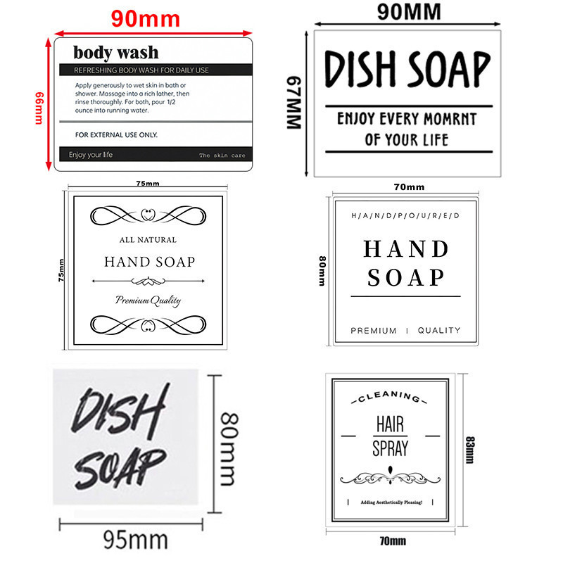 Waterproof Soap Dispenser Labels - Stain-Resistant, Reusable Stickers ...