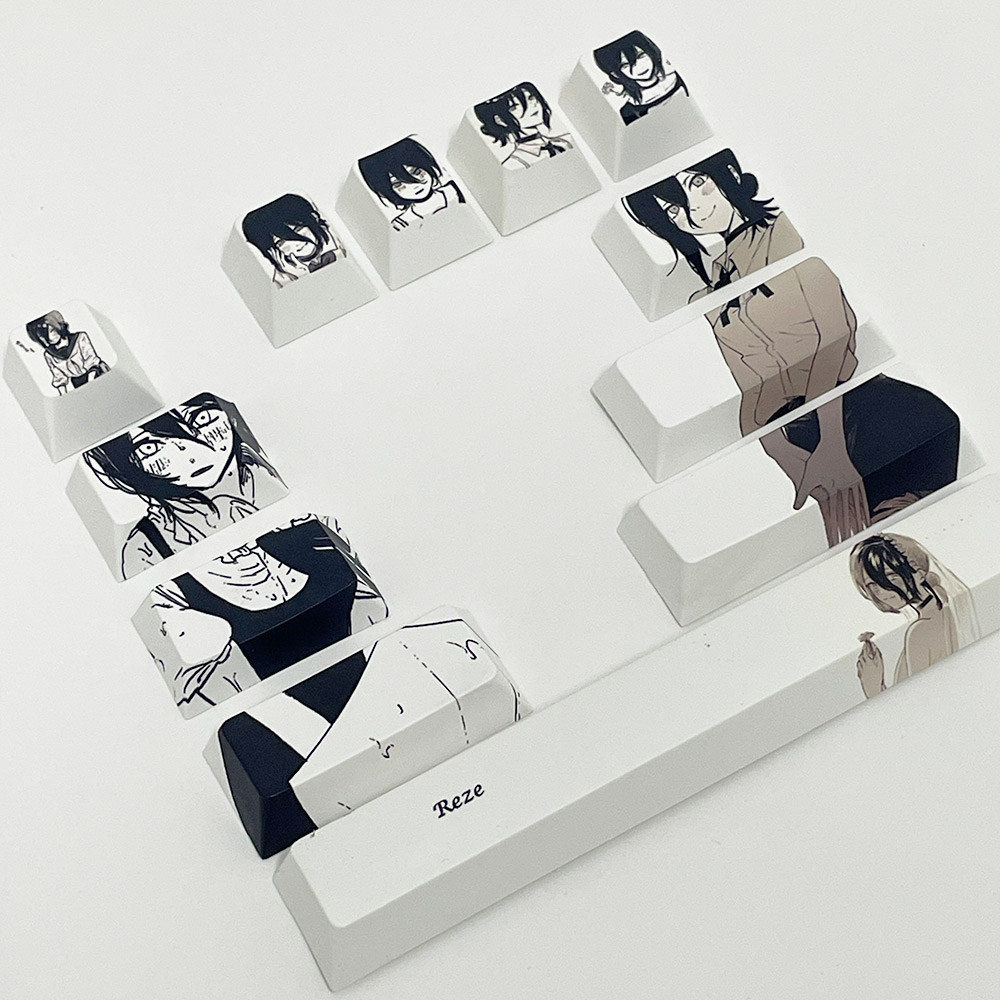 Reze Keycaps Cherry Profile PBT Dye Sublimation Chainsaw Man Keycaps ...