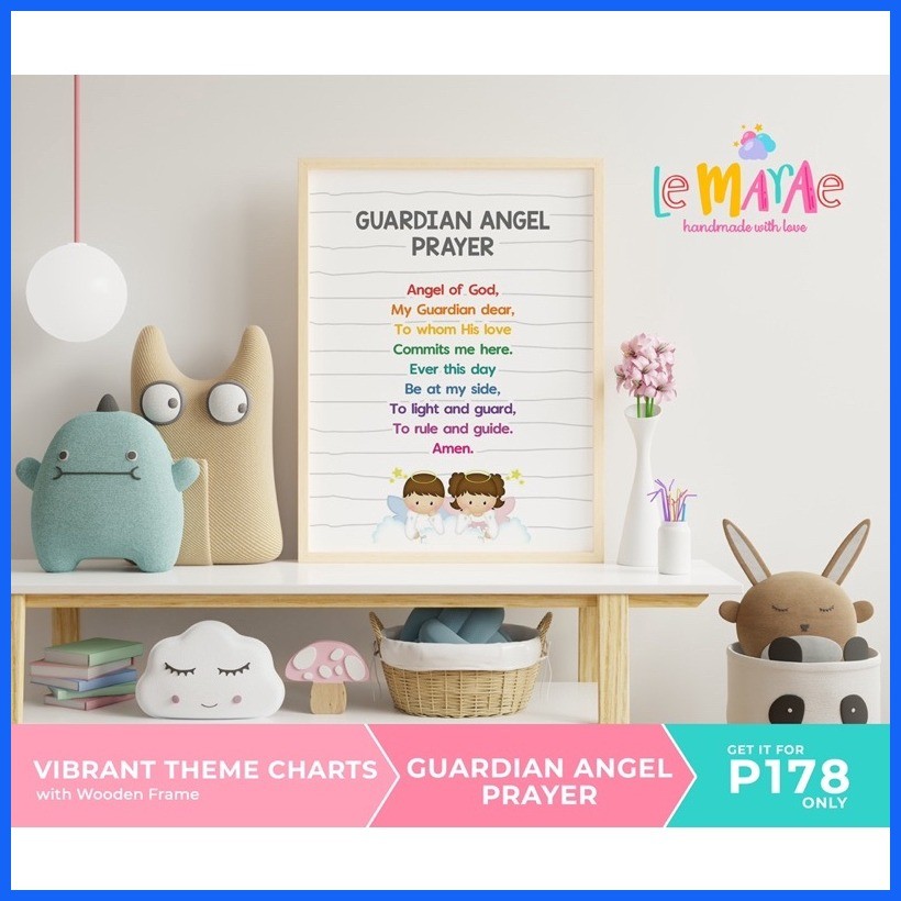 § MY GUARDIAN ANGEL PRAYER - Laminated Educational Charts A3 Wall Decor ...