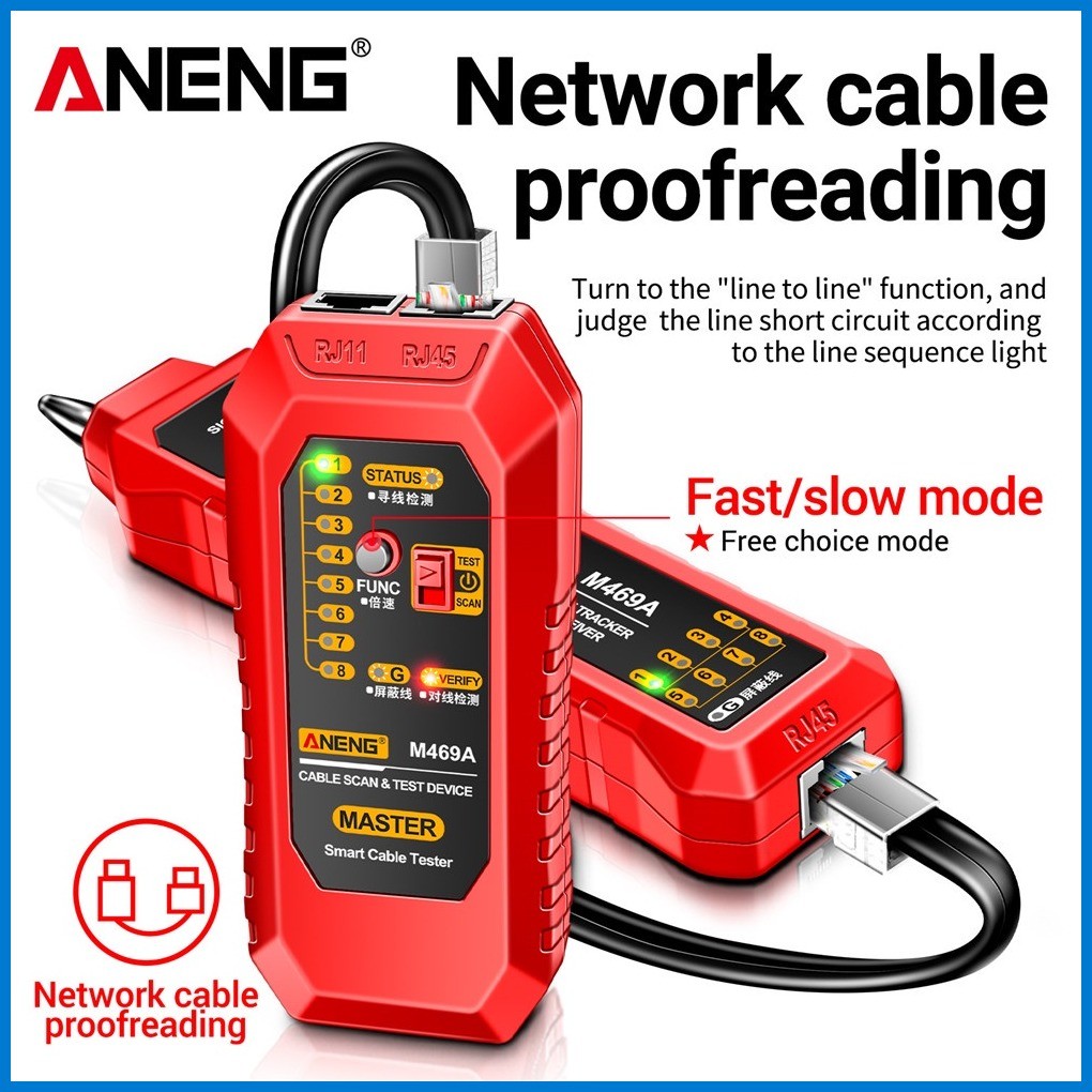 ANENG M469A Measure Cables Tool RJ45 RJ11 LAN Cable Tester Finder Multi ...
