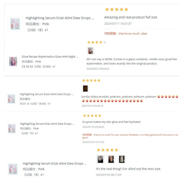 Highlighting Serum Eclat 40ml Dew Drops Niacinamide Watermelon Glow Recipe Brightening | Shopee ...