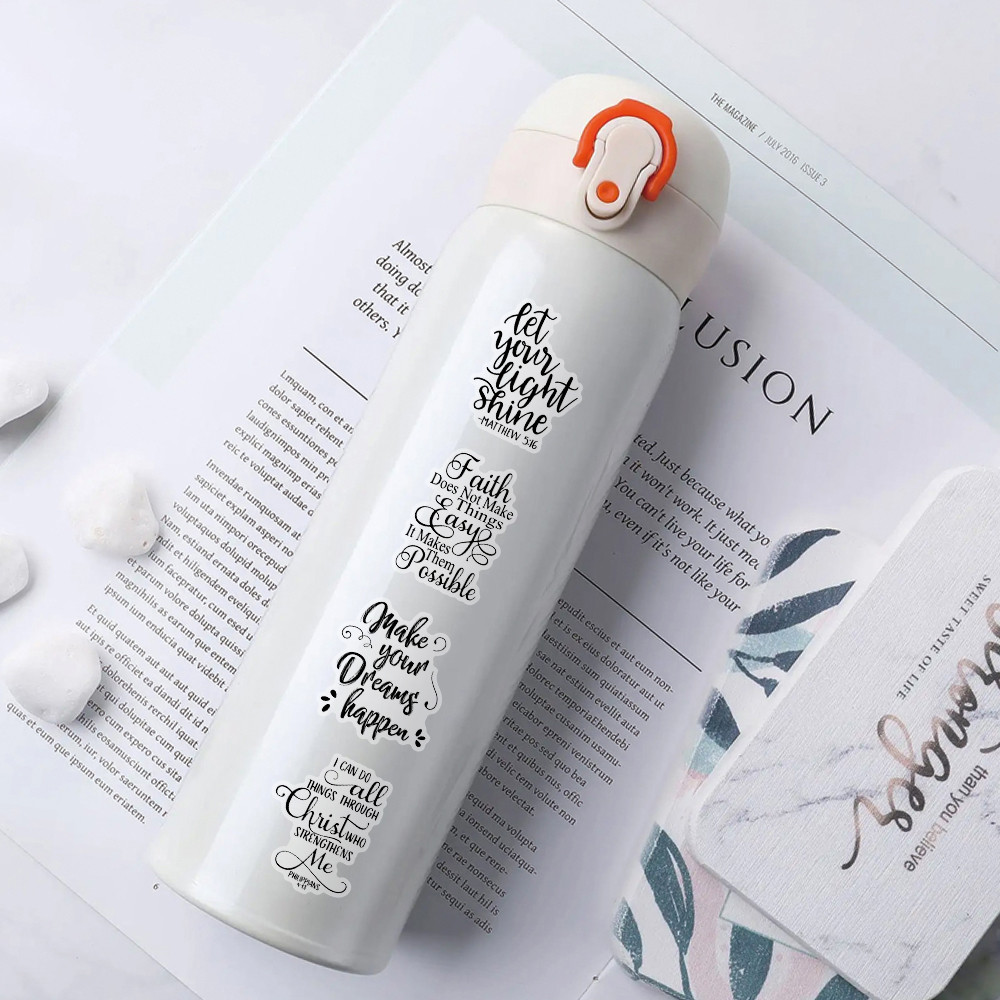 Christian Religious Sticker Pack (51Pcs) - Bible Verse Decor for ...